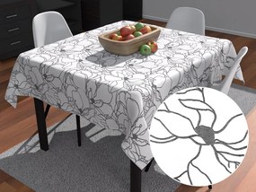 Biante Bavlněný čtvercový ubrus Sandra SA-271 Šedé designové květiny na bílém 90x90 cm