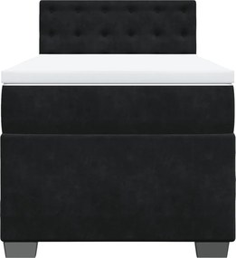 Box spring postel s matrací černá 80 x 200 cm samet 3288476