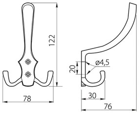 In-Design Nábytkový věšák Lungo zlatý velký