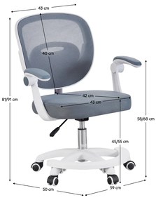 Otočná židle TRIXI TYP 2 – Šedá/Bílá, Komfortní a Stylová