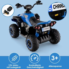 Costway 12 V elektrická dětská čtyřkolka s klaksonem a LED