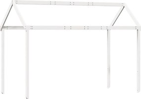 Patrová postel se střechou bílá 80x200 cm masivní borové dřevo 3282122