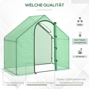 Outsunny polytunelový skleník Skleník na rajčata Skleník s oknem a dveřmi Zelený ocelový PVC plast 180 x 100 x 168 cm | Aosom