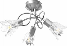 Stropní lampa průhledná skleněná stínidla 3 žárovky E14 tulipán 289227