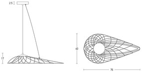 Zambelis 1976 závěsné LED svítidlo bílé, 10W, 3000K, 76cm