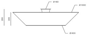 LND Design Lampa Halo 100cm LCF100, stropní, písková