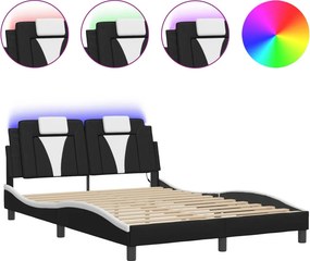 Rám postele Viana s LED bez matrace černý a bílý 140x200 cm 3214027