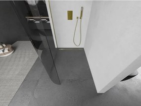 Mexen Kioto L, sprchová zástěna Walk-In 80 x 200 cm, 8mm čiré sklo, zlatý lesklý profil, 800-080-103-50-06