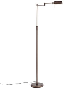 Designová stojací lampa tmavě bronzová vč. LED s dotykovým stmívačem - Notia