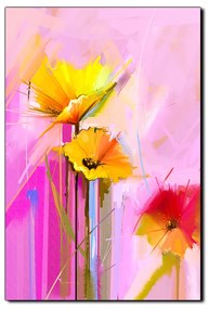 Obraz na plátně - Abstraktní malba, jarní květiny reprodukce- obdélník 7269A (75x50 cm)