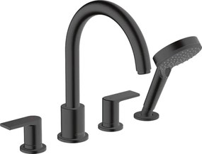 Hansgrohe Vernis Shape, baterie na okraj vany, 4-otvorová instalace, černá matná, 71459670