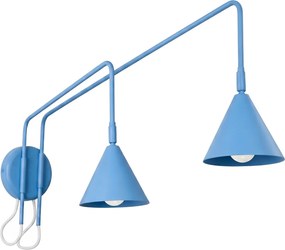 Sollux Lighting Nástěnné svítidlo NOX 2 světle modré s vypínačem