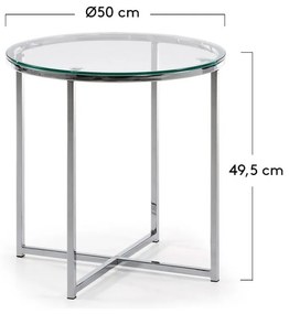 Skleněný odkládací stolek Kave Home Divid 50 cm