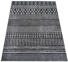 Kusový koberec LARA 08 Moderní Geometrický šedý Rozměr: 60x100 cm