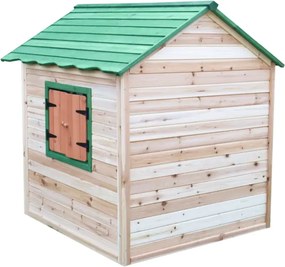 Dřevěný zahradní domek pro děti, zelená/přírodní, UDIM