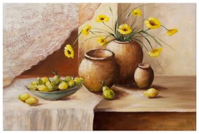 Gario Ručně malovaný obraz Žluté květy ve váze Rozměry: 70 x 100 cm