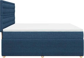 Box spring postel s matrací modrá 200x200 cm textil 3294483