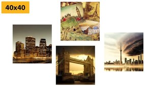 Set obrazů tajuplné města Varianta: 4x 40x40