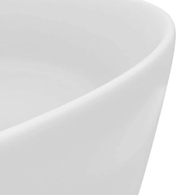 Luxusní umyvadlo kulaté matné bílé 40 x 15 cm keramické 147009