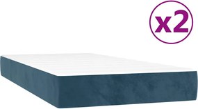 Box spring postel s matrací tmavě modrá 200x200 cm samet 3144355