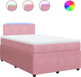 Box spring postel s matrací růžová 120 x 200 cm samet 3290009