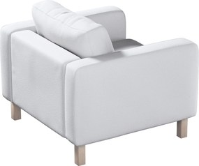 Potah na křeslo IKEA Karlstad, krátký barva bílá látka pletený vzor