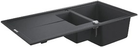 Grohe Dřezy - Kompozitní dřez K400 s automatickým odtokem, 1000x500 mm, granitová černá 31642AP0