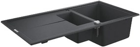 Grohe - Kompozitní dřez K400 s automatickým odtokem, 100x50 cm, granitová černá 31642AP0