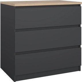 Tmavě šedá komoda 77x76x50 cm Naia – Tvilum