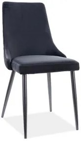Casarredo Jídelní čalouněná židle NOPI velvet černá/černá mat