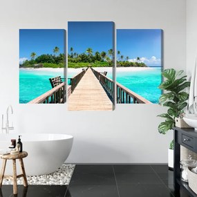 Vícedílný obraz 3D Molo Na Maledivách Nedostatek Nedostatek Přírodní plátno 120x80