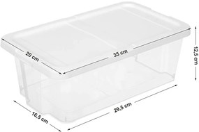 Úložný box Clear, sada 12ks, 16,5x12,5x29,5 cm, transparetní
