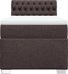 Box spring postel s matrací tmavě hnědá 90x200 cm textil 3285781