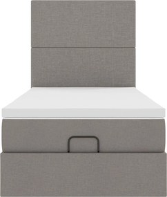 Osmanský postel s matrací taupe 90x200 cm textil 3313047
