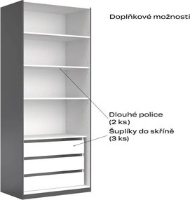 Skříň 2dveřová bez zrcadel série N, grafit Dominika