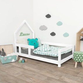 Benlemi Dětská postel domeček POPPI s bočnicí vlevo Barva: Bílá, Rozměr: 90 x 200 cm