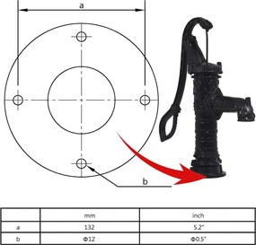 vidaXL Litinová zahradní ruční pumpa/čerpadlo se stojanem [275275]
