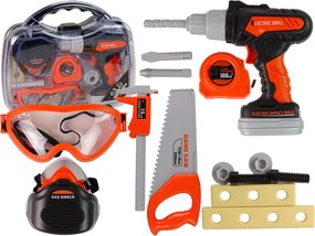 LEAN Toys Dětská sada nářadí v kufříku s vrtačkou a brýlemi