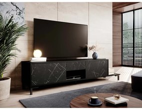 TV stolek Sopeleto 2D1S1K, Barva: černá/černý mramor