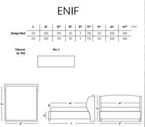 Materasso Manželská postel čalouněná ENIF - bočnice ROZMĚR: 160 x 200 cm