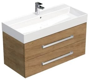 Koupelnová skříňka s umyvadlem SAT Cube Way 100x47,5x46 cm dub Hickory CUBE461002DHSAT