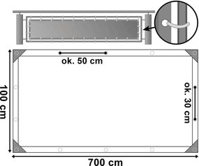 Balkónová zástěna Ral 1x7 m šedá