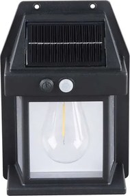 LED solární nástěnné světlo WL918, černá