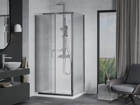 Mexen Apia, posuvný sprchový kout 130 (dveře) x 70 (stěna) cm, 5mm čiré sklo, chromový profil + sprchová vanička, 840-130-070-01-00-4010
