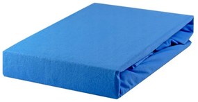 Dětské napínací prostěradlo PRIMA na matraci 160x70 cm, materiál jersey, barva modrá, prodyšné, velmi příjemné na omak, všitá gumička po obvodu prostěradla k obepnutí matrace, složení 100% bavlna, gramáž 145g/m2