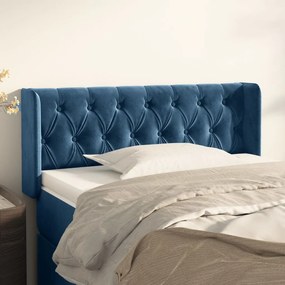 Čelo postele typu ušák tmavě modrá 103x16x78/88 cm samet 3119150