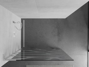 Mexen Kioto L, sprchová zástěna Walk-In 70 x 200 cm, 8mm čiré sklo bílý vzor, ​​bílý profil, 800-070-103-20-97