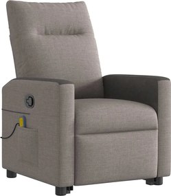 Zvedací masážní polohovací křeslo taupe textil 3324064