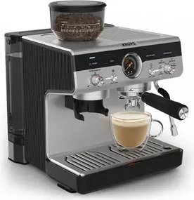Krups Precision XP801T černá / Pákový kávovar / nerezová ocel / otočné