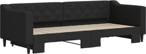 Válenda s přistýlkou černá 80 x 200 cm textil 3197423